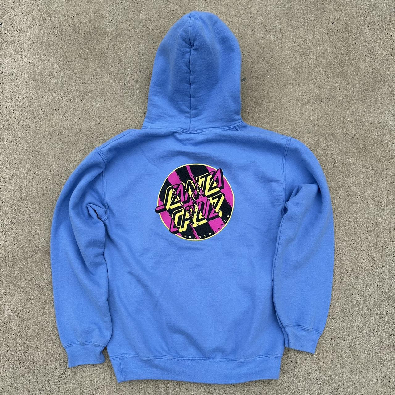Santa Cruz Men's Blue Hoodie | Depop