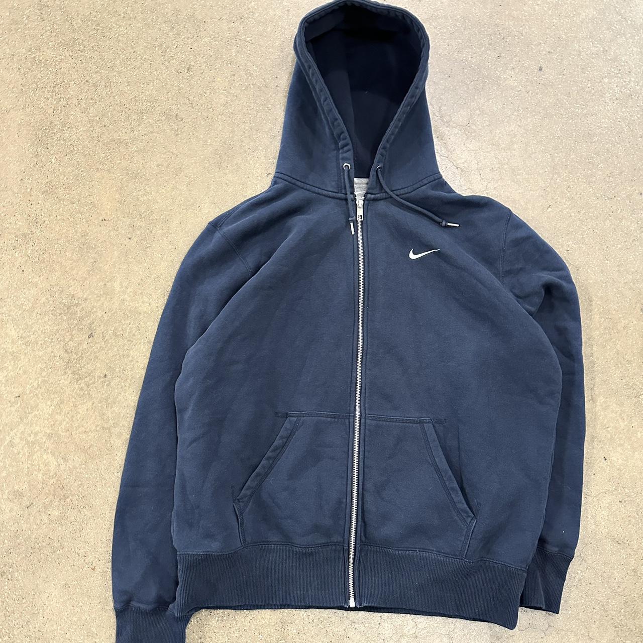 Navy XL Nike Zip Up Hoodie 24x27 - Depop
