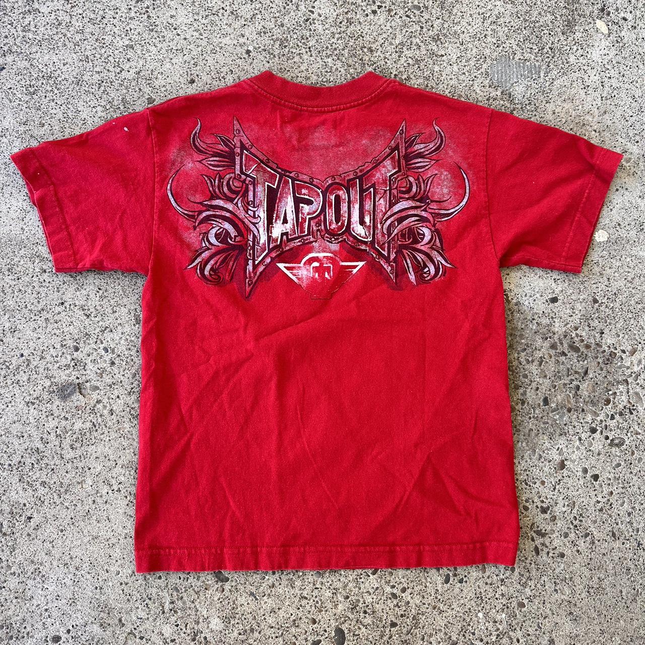 Y2K Red Tapout MMA Elite Grunge Style Skull... - Depop