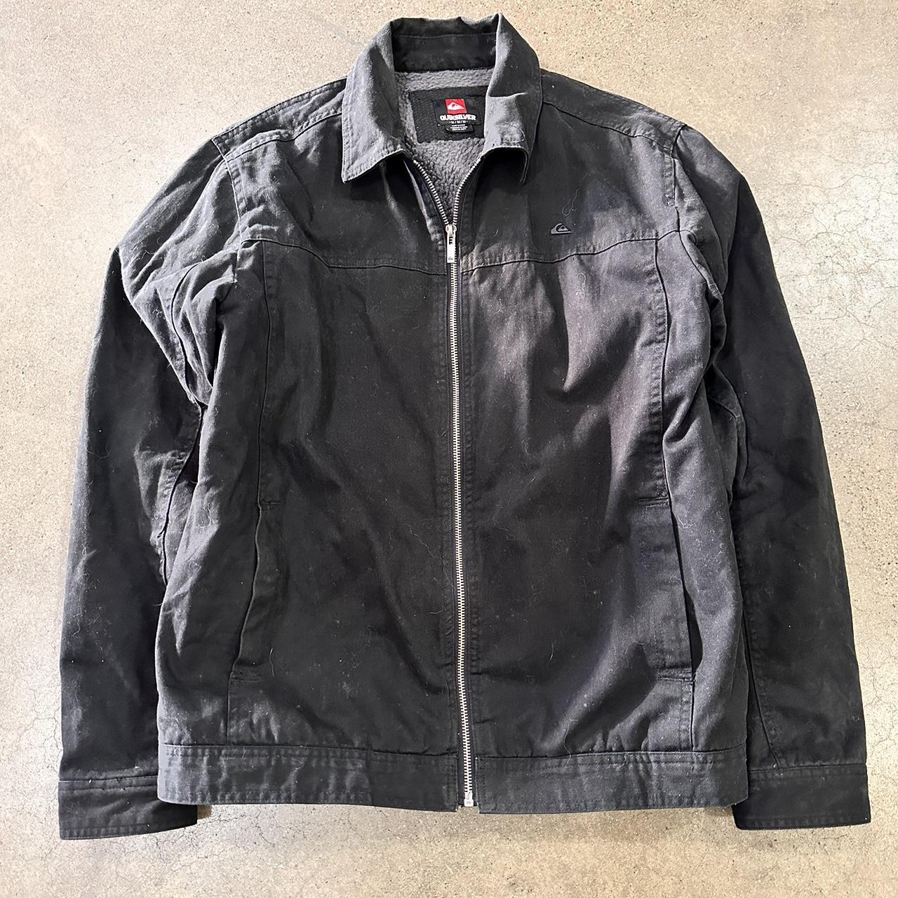 Medium Black Quiksilver Fleece Lined Cahartt Detroit... - Depop