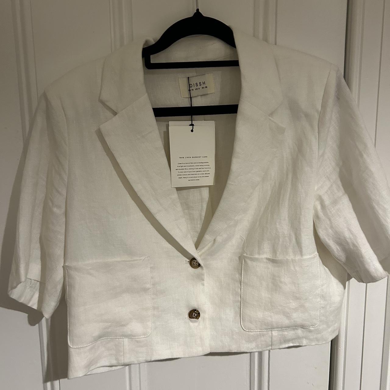 DISSH LOGAN WHITE LINEN SHIRT size 10 Brand new... - Depop