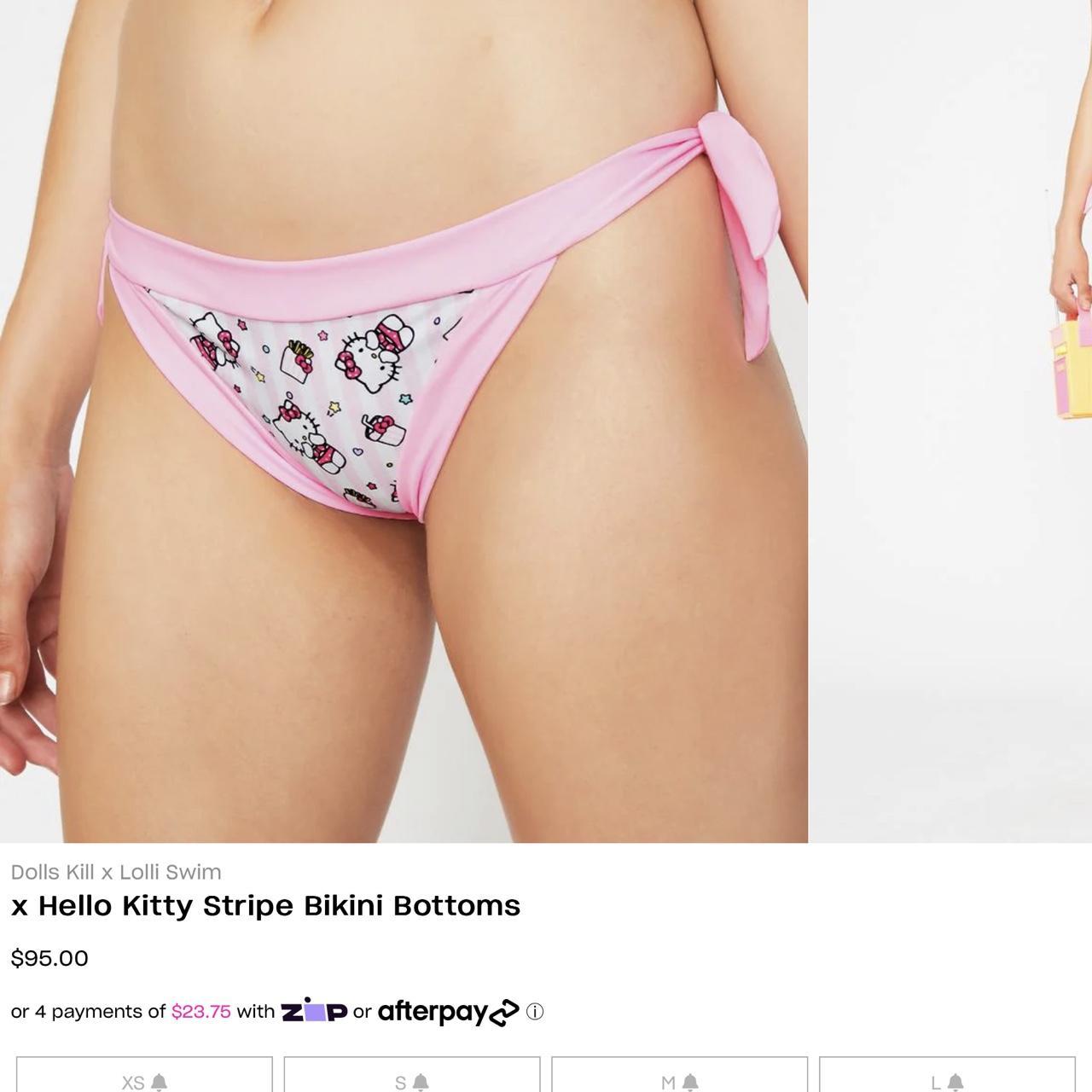 Dolls Kill Hello Kitty Stripe Bikini Bottoms 👙 fast... | Depop