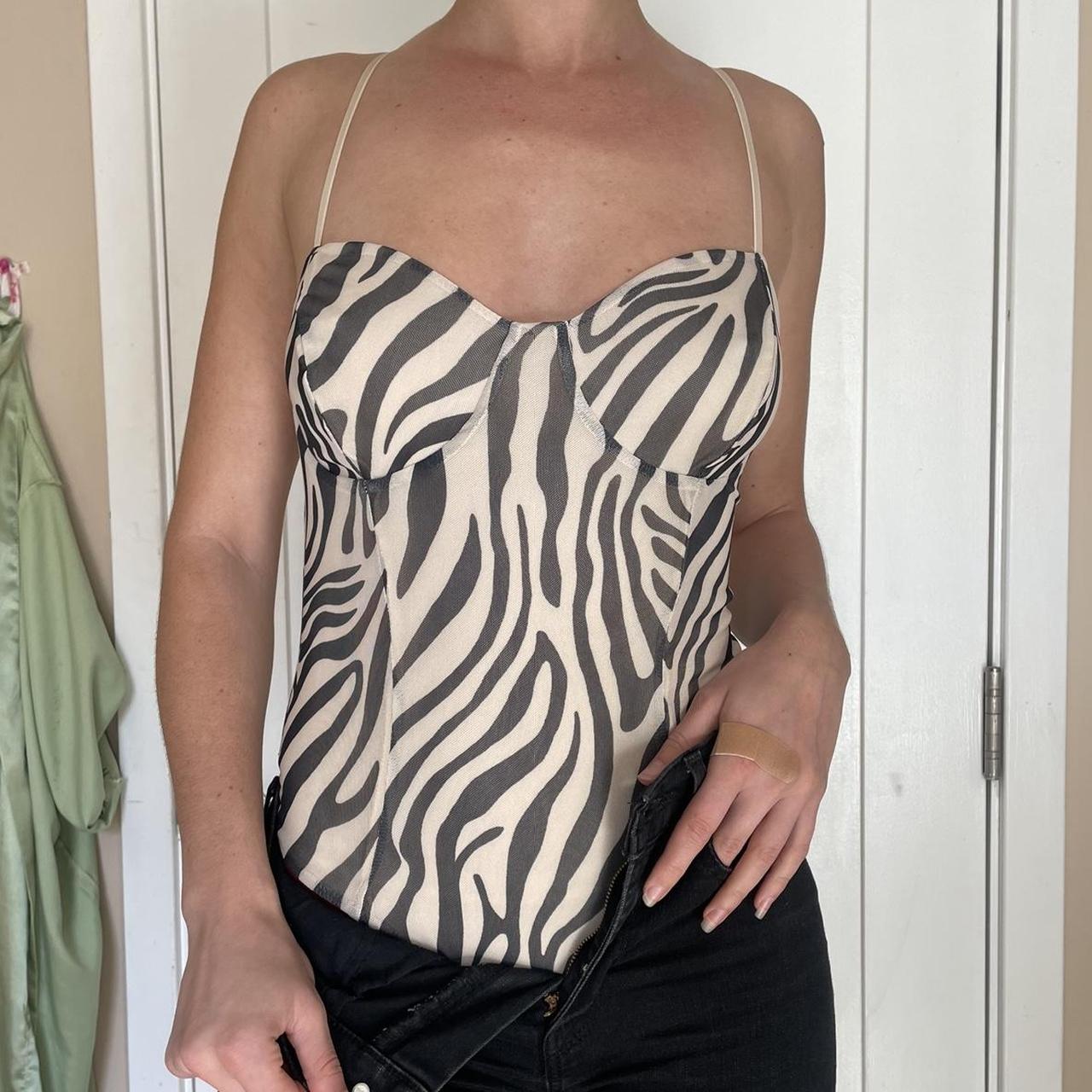 Cutest zebra print body suit by BAR III Perfect... - Depop