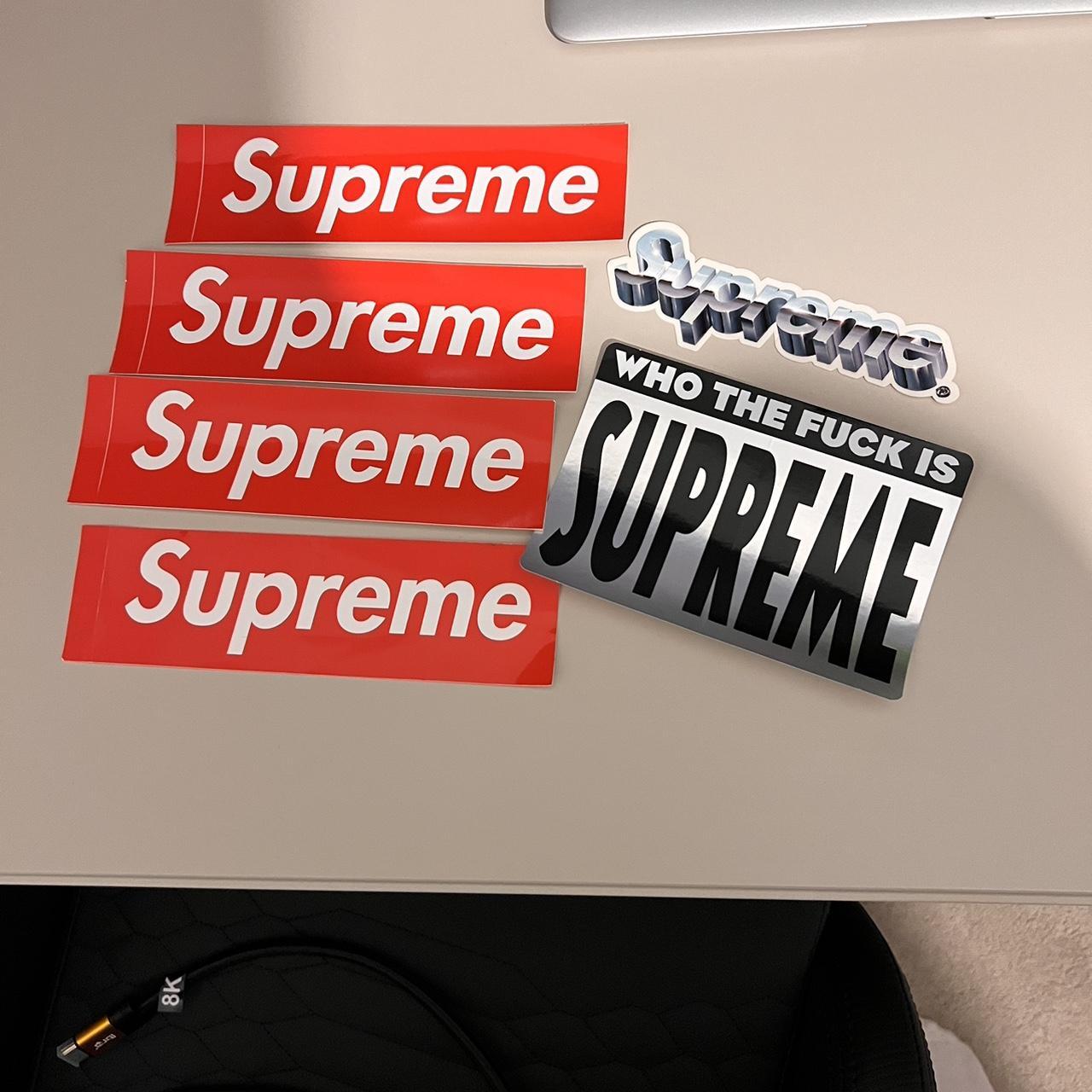 Supreme box logo sticker x4 WTF is Supreme sticker... - Depop