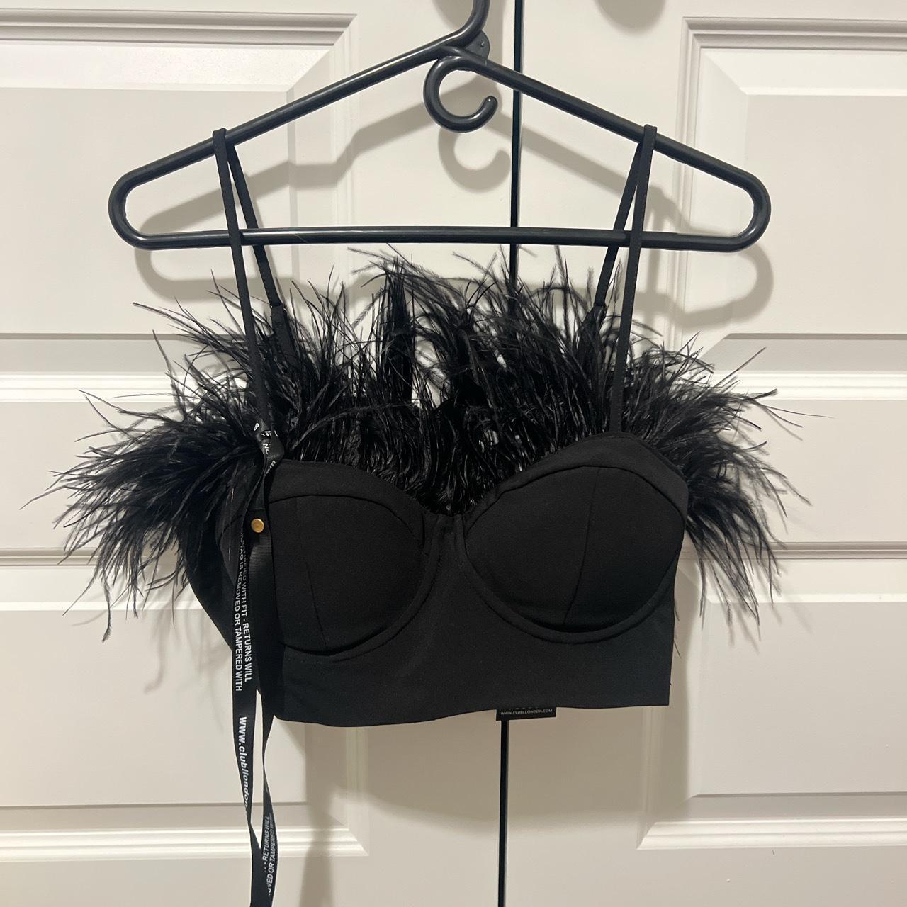 Club London Feather Bralette. Brand new. - Depop