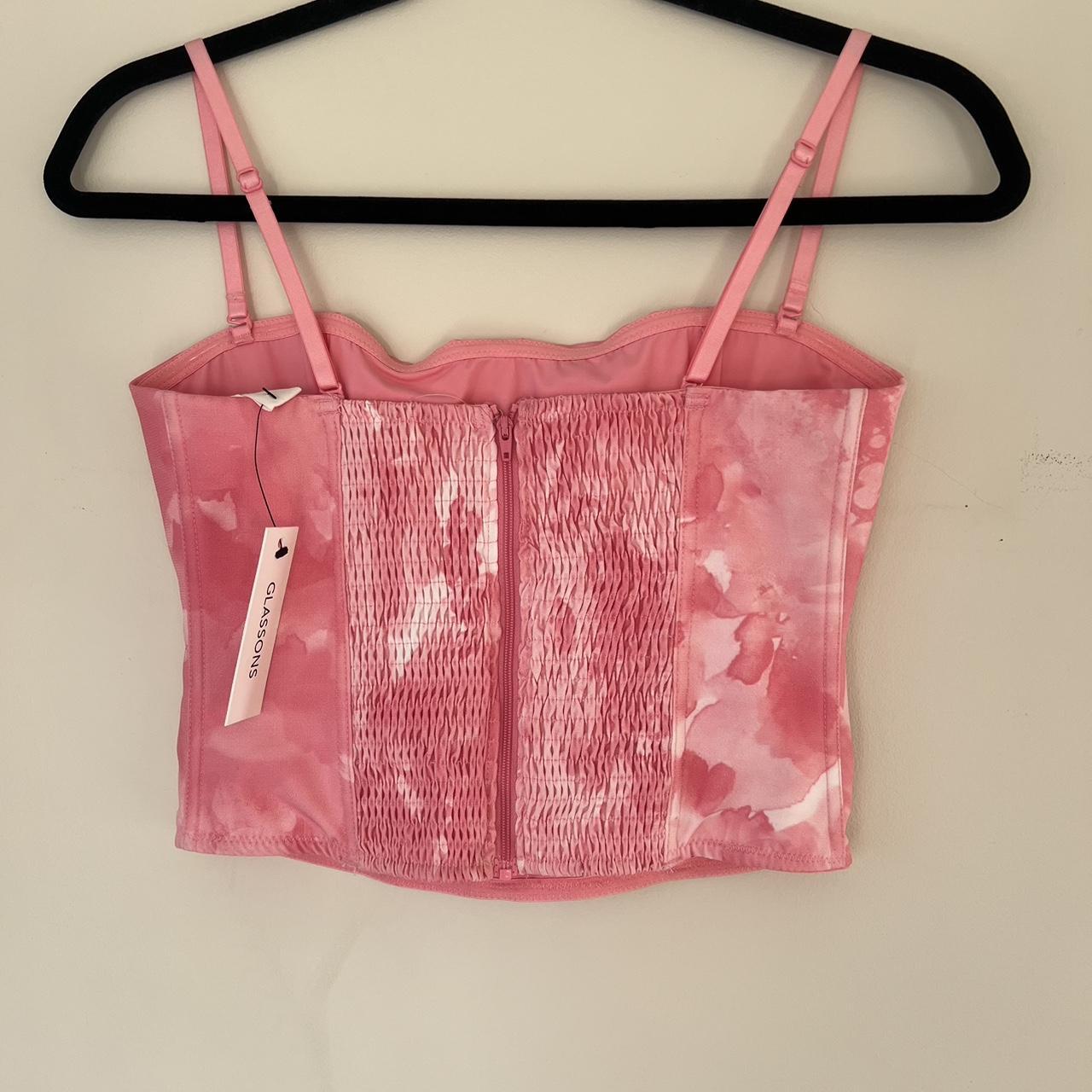 BNWT Glassons Pink corset Remove able straps... - Depop