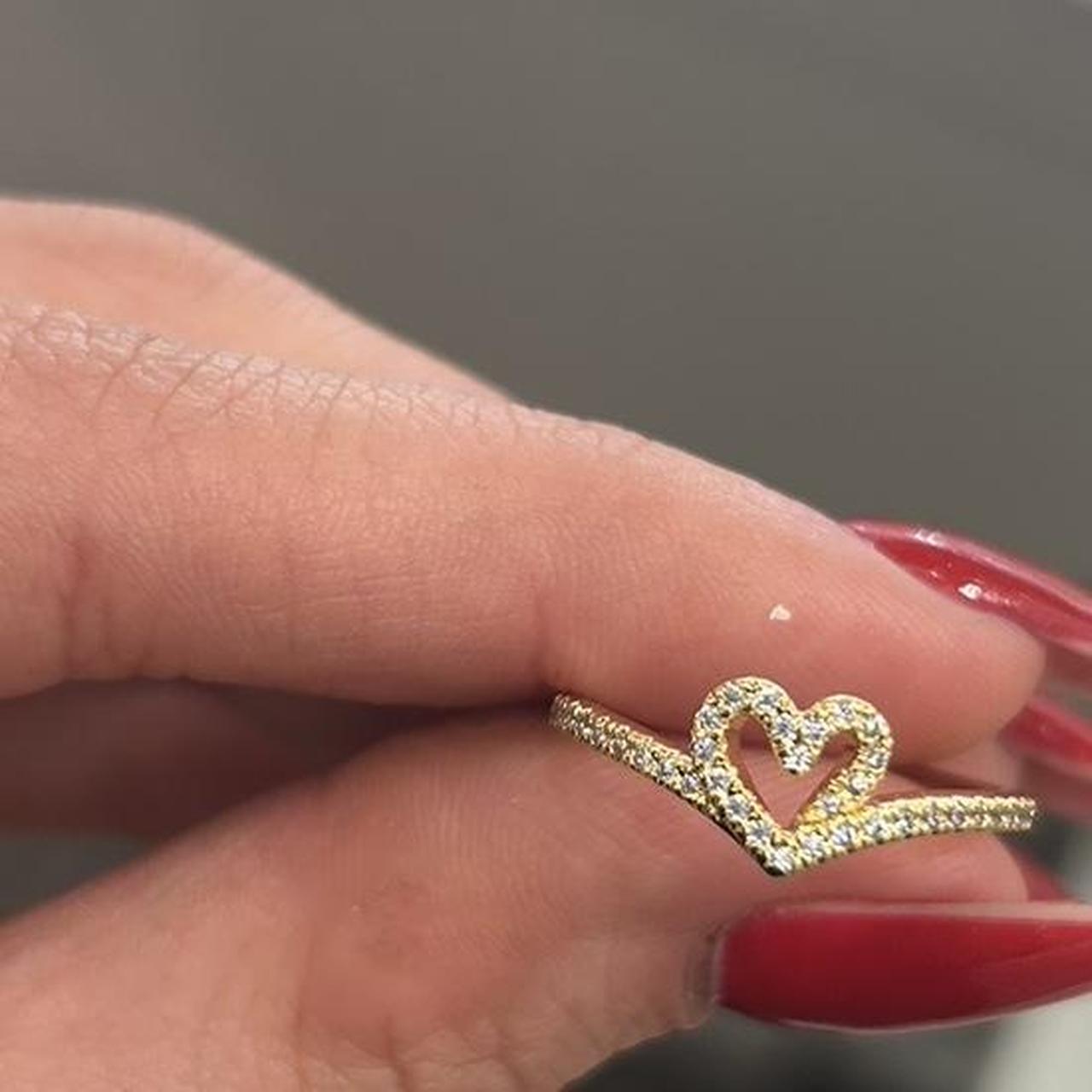Gold heart pandora ring Brand new comes with box... - Depop