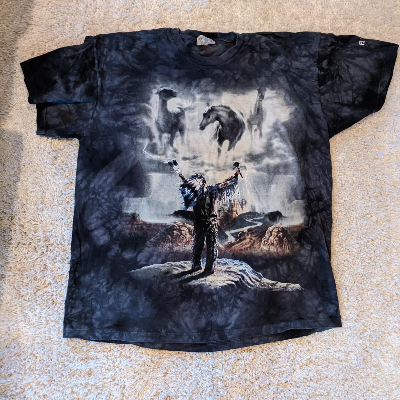 The Mountain Men's Black and Grey T-shirt | Depop