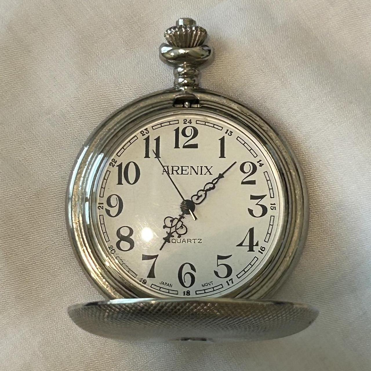 Vintage Arenix silver pocket watch with a 12mm... | Depop