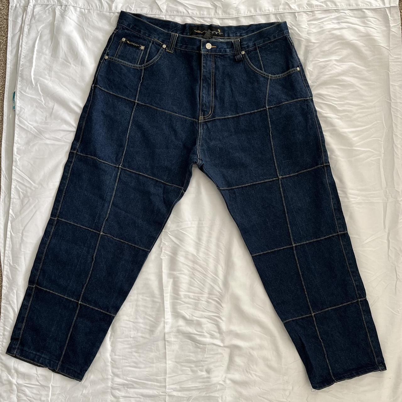 Vibes Gold Label Patchwork Baggy Jeans 40x30 inseam... - Depop
