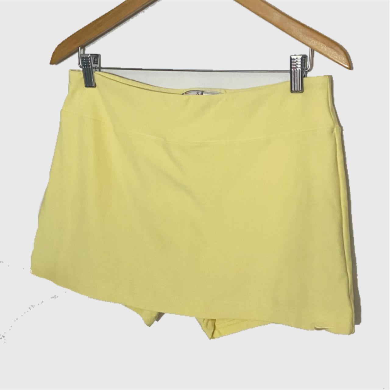 Nike yellow athletic skort. Skirt over shorts.... - Depop