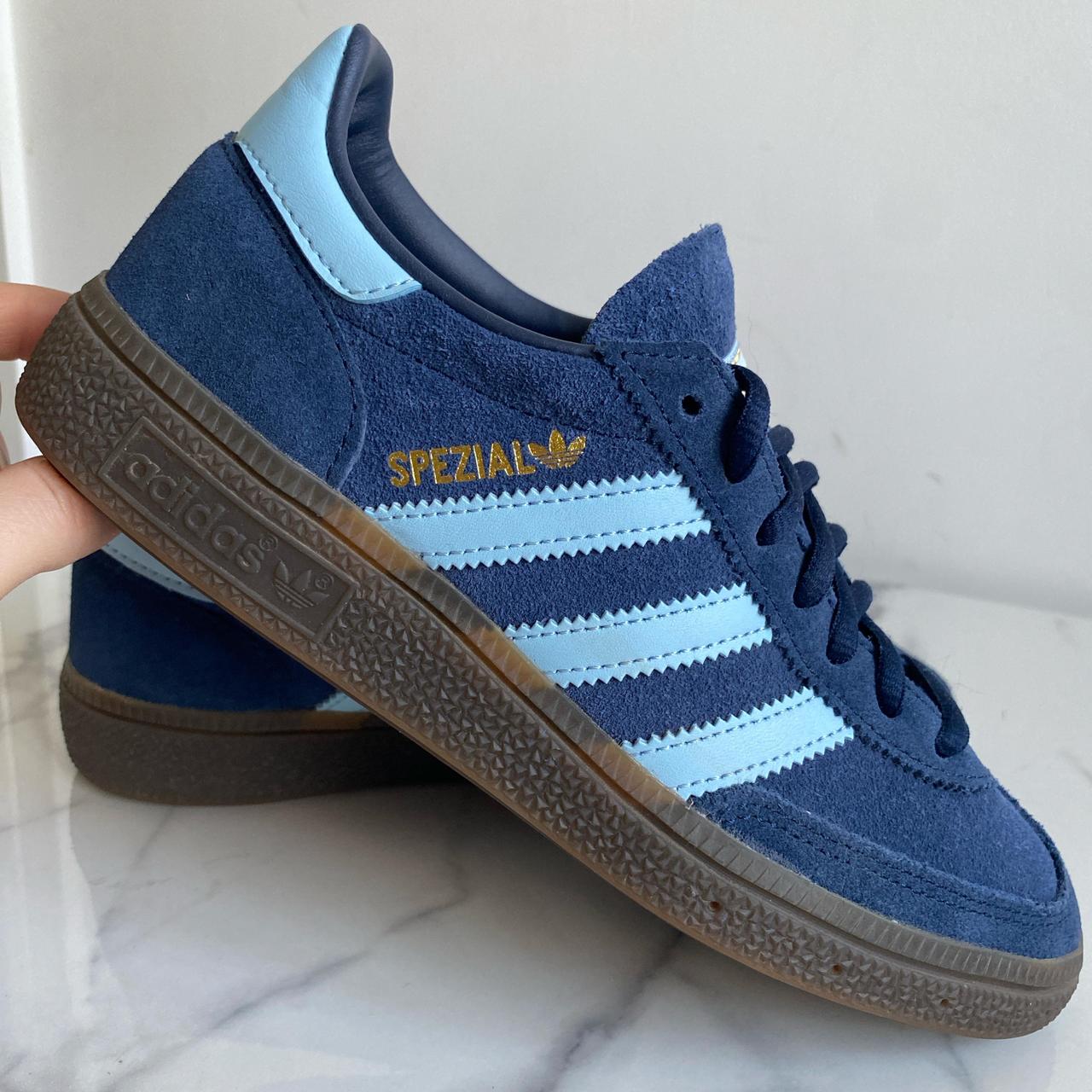 Adidas Handball Spezial Navy Light Blue Trainers... - Depop