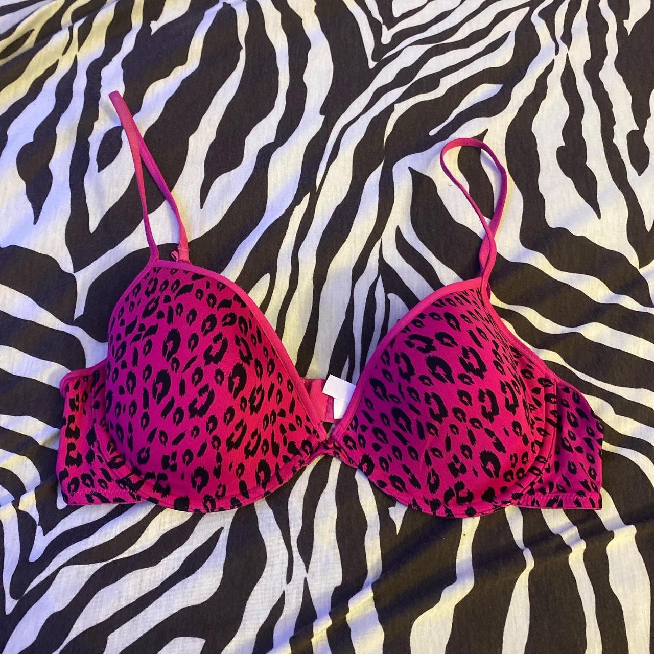 Super cute pink and black cheetah print bra. Please... - Depop