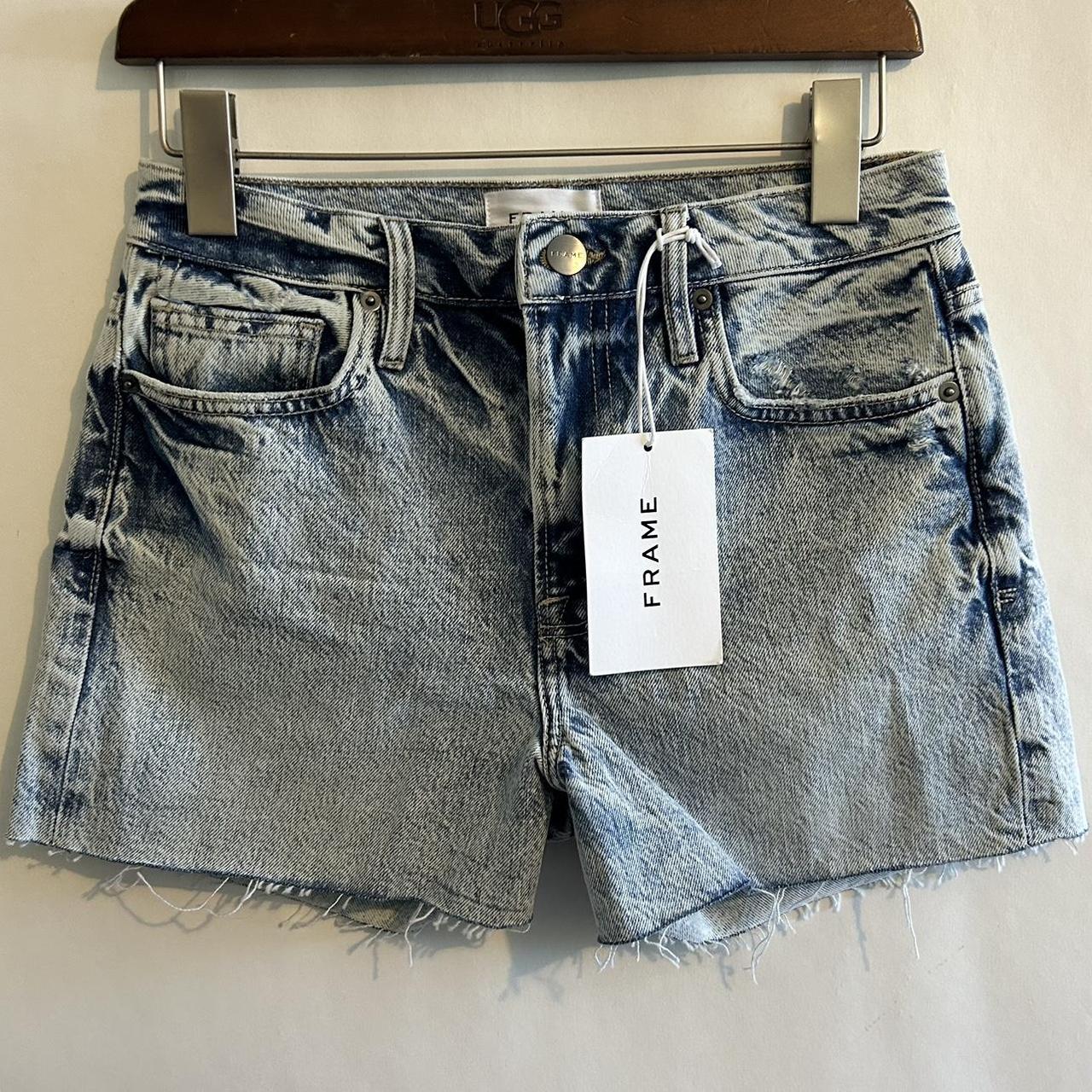NWT $178 Frame Le Simone Raw Hem Denim Richlake Wash... - Depop