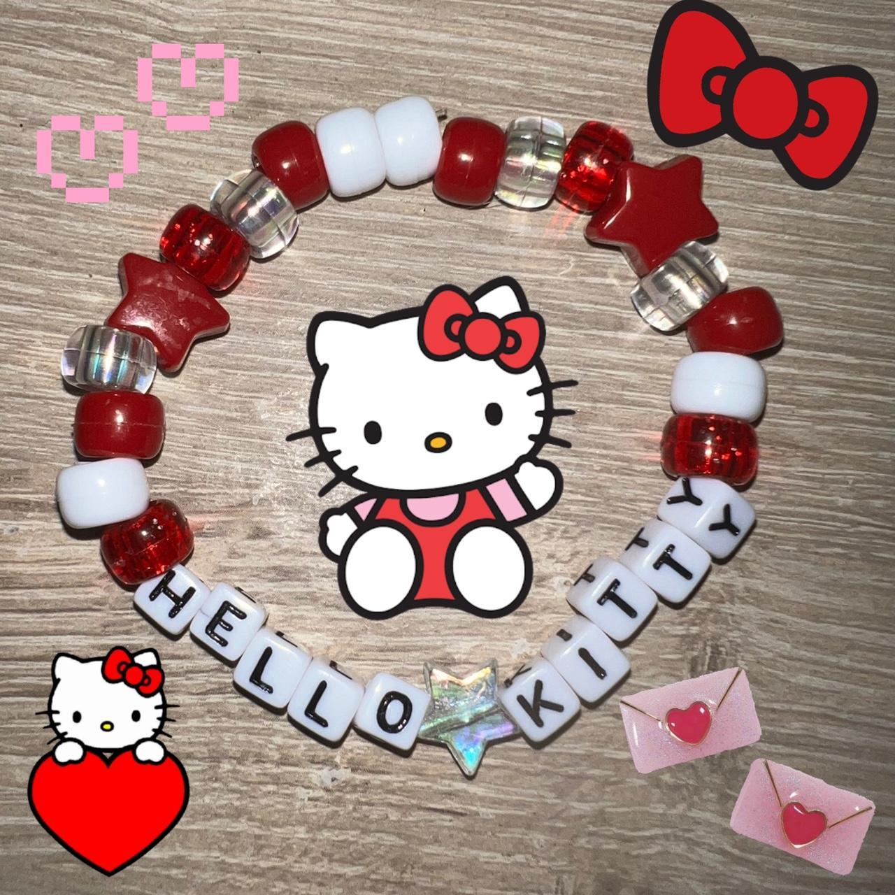 ️🐱Hello Kitty🎀🌹 inspired kandi bracelet single.... - Depop
