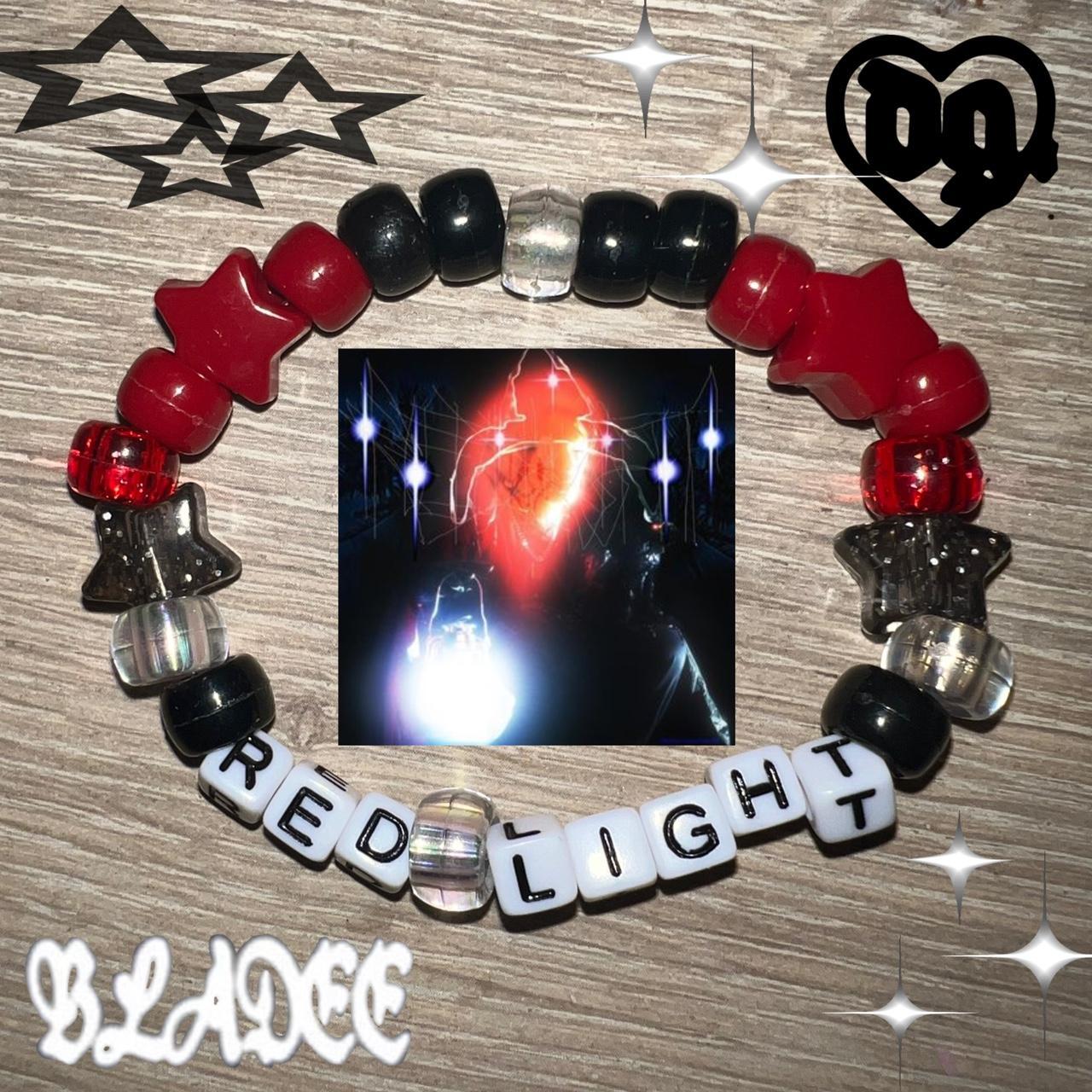 Bladee Red Light 🚨 album inspired kandi bracelet... | Depop