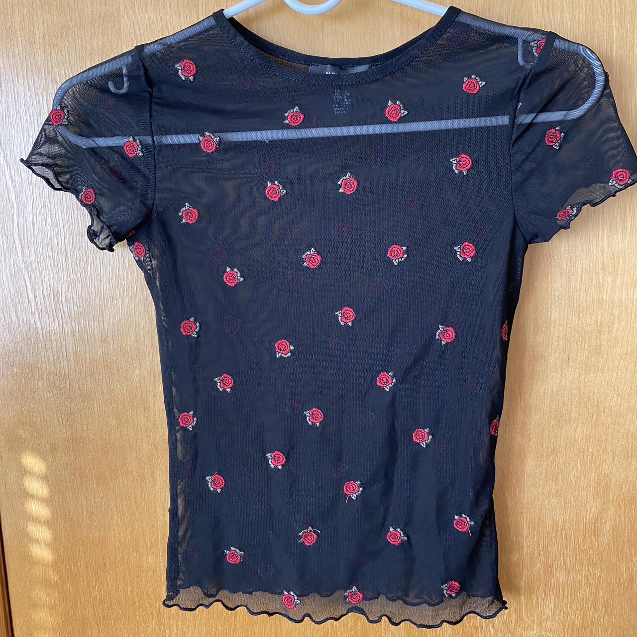 Sheer cute mesh tee #preloved #depop #thrift #y2k - Depop