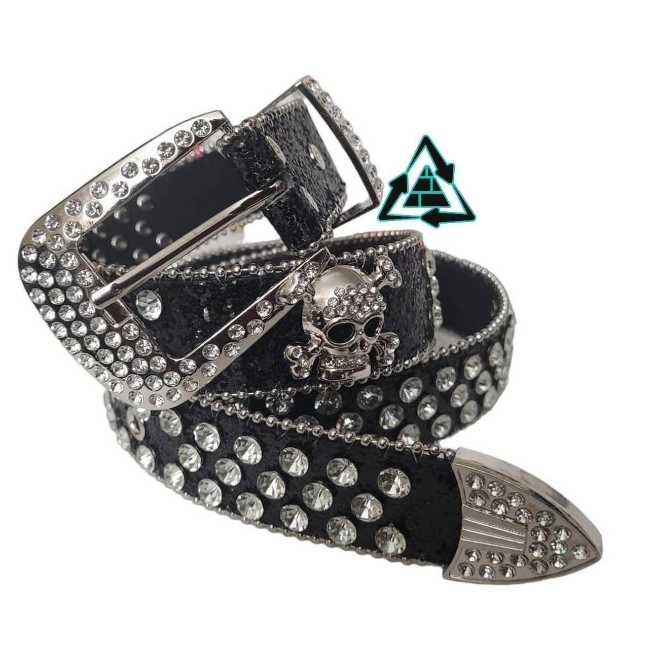 Brand new Skull Rhinestone belt. 115cm or 45... - Depop