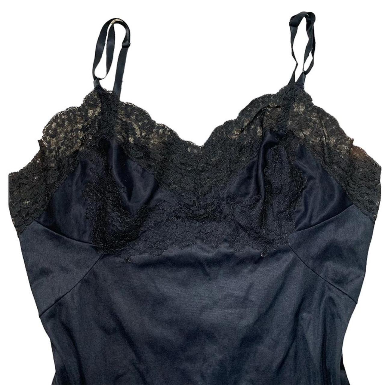 Vintage Black Vassarette Slip Dress. Size 34 or... - Depop