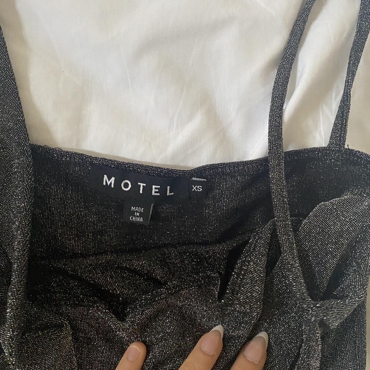 sparkly grey motel cami top perfect for uni size... - Depop