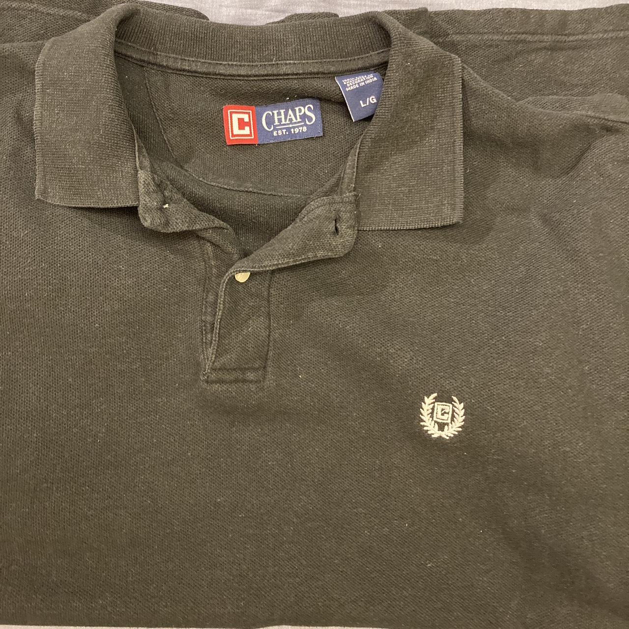 Chaps - Ralph Lauren Black Polo Shirt Size: Large... - Depop