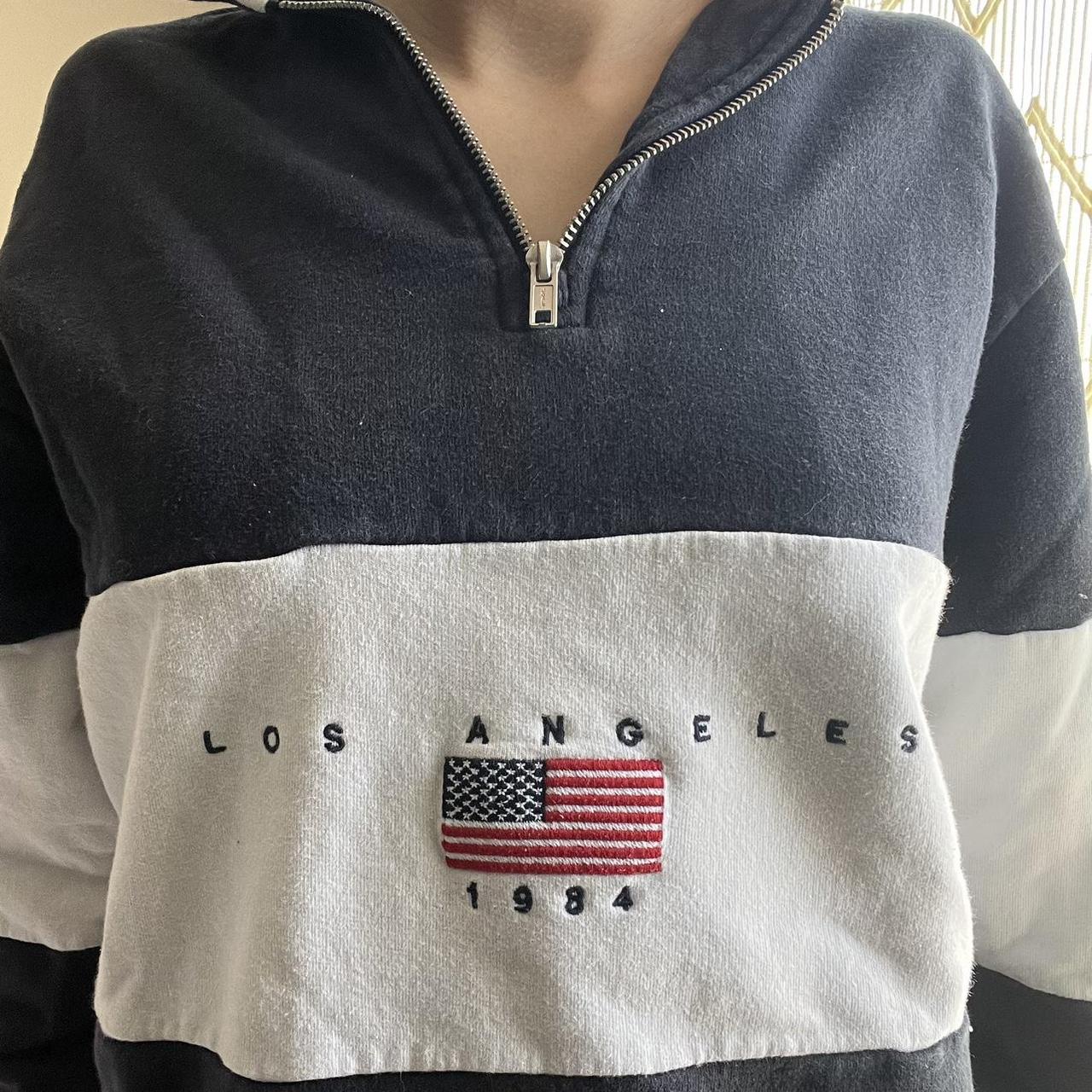 Blue White American Flag Patch Embroidered Brandy... - Depop