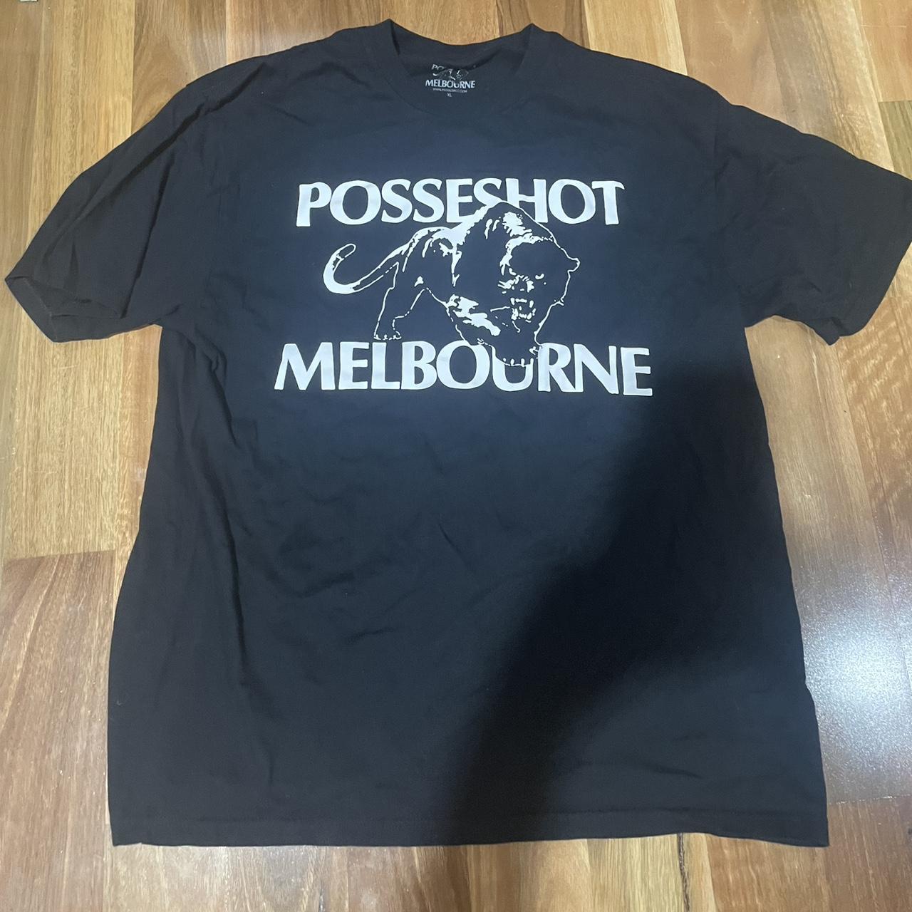 Black and white Possehot Melbourne tee worn... | Depop