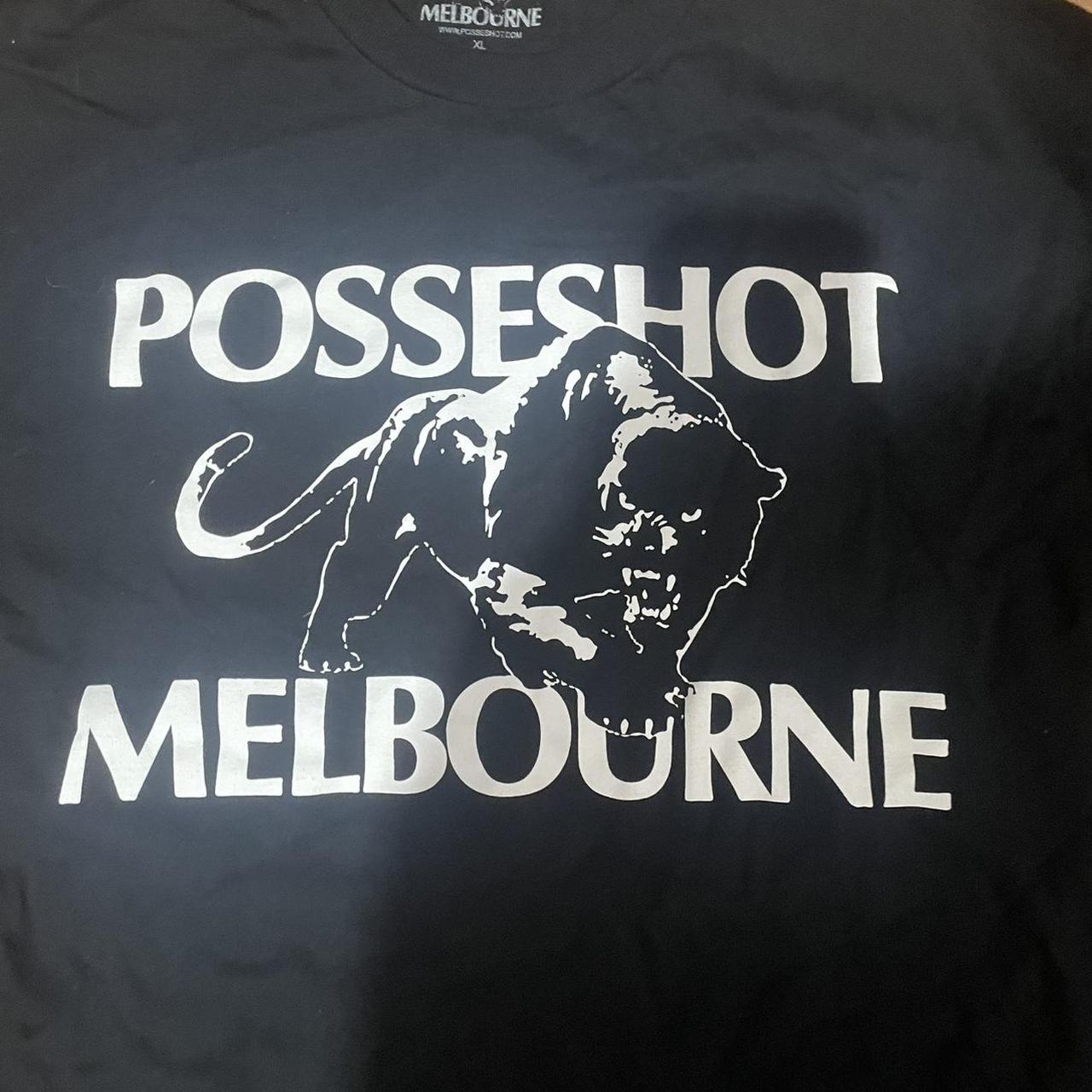 Black and white Possehot Melbourne tee worn... | Depop