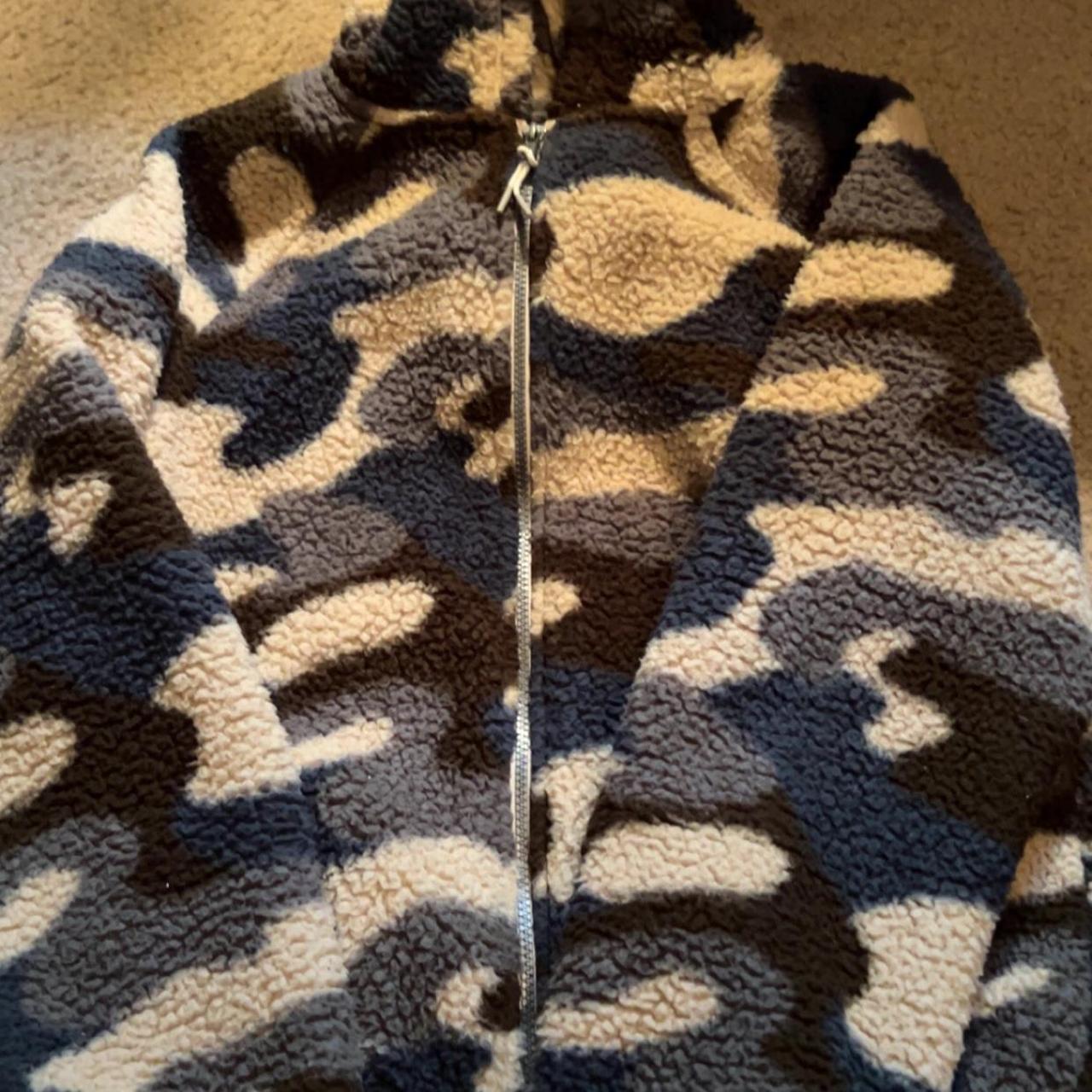 ~ Camo fluffy jacket ~ Super cute and comfy ~ Never... - Depop
