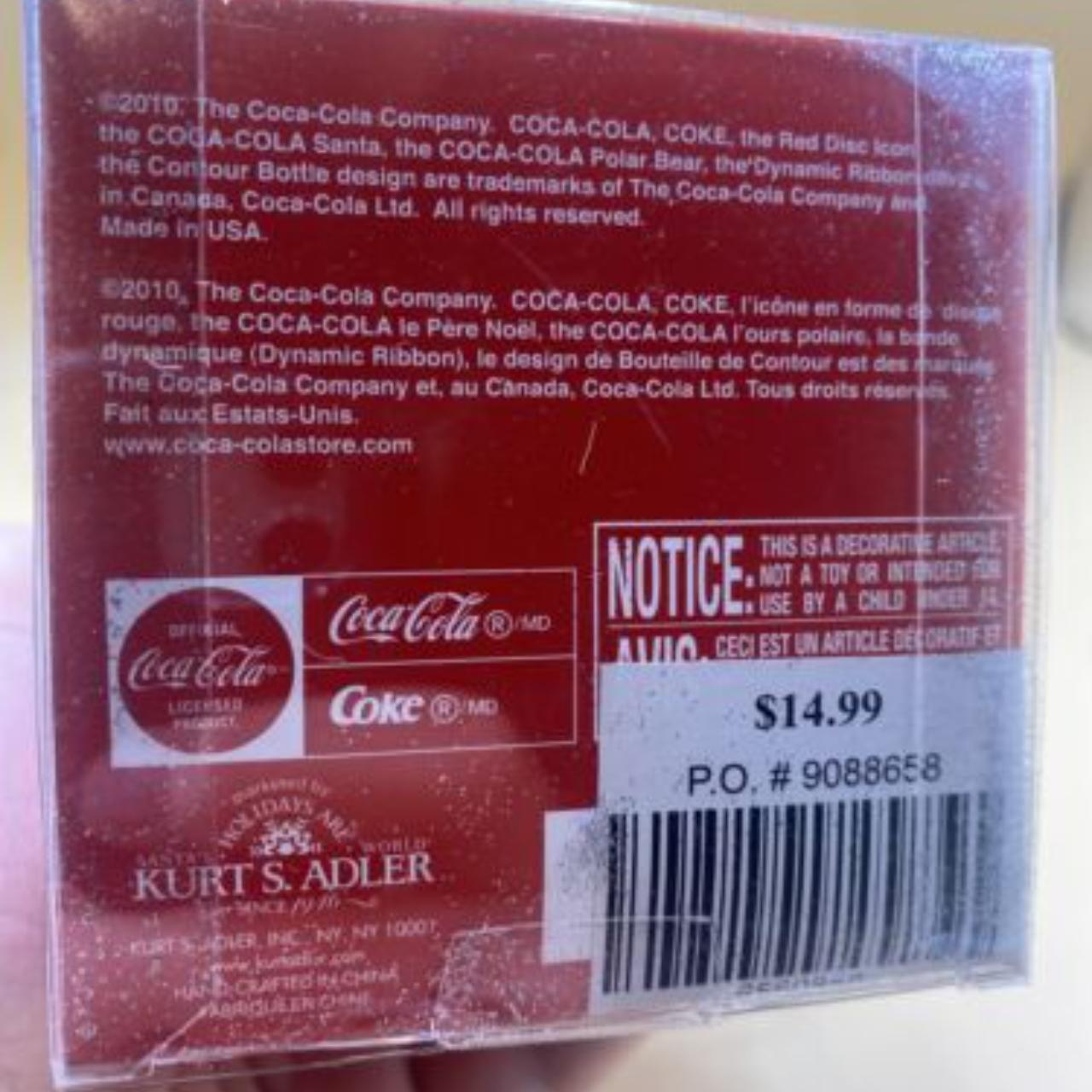 Coca-Cola Glass Glitter Coke Can Holiday Christmas... - Depop