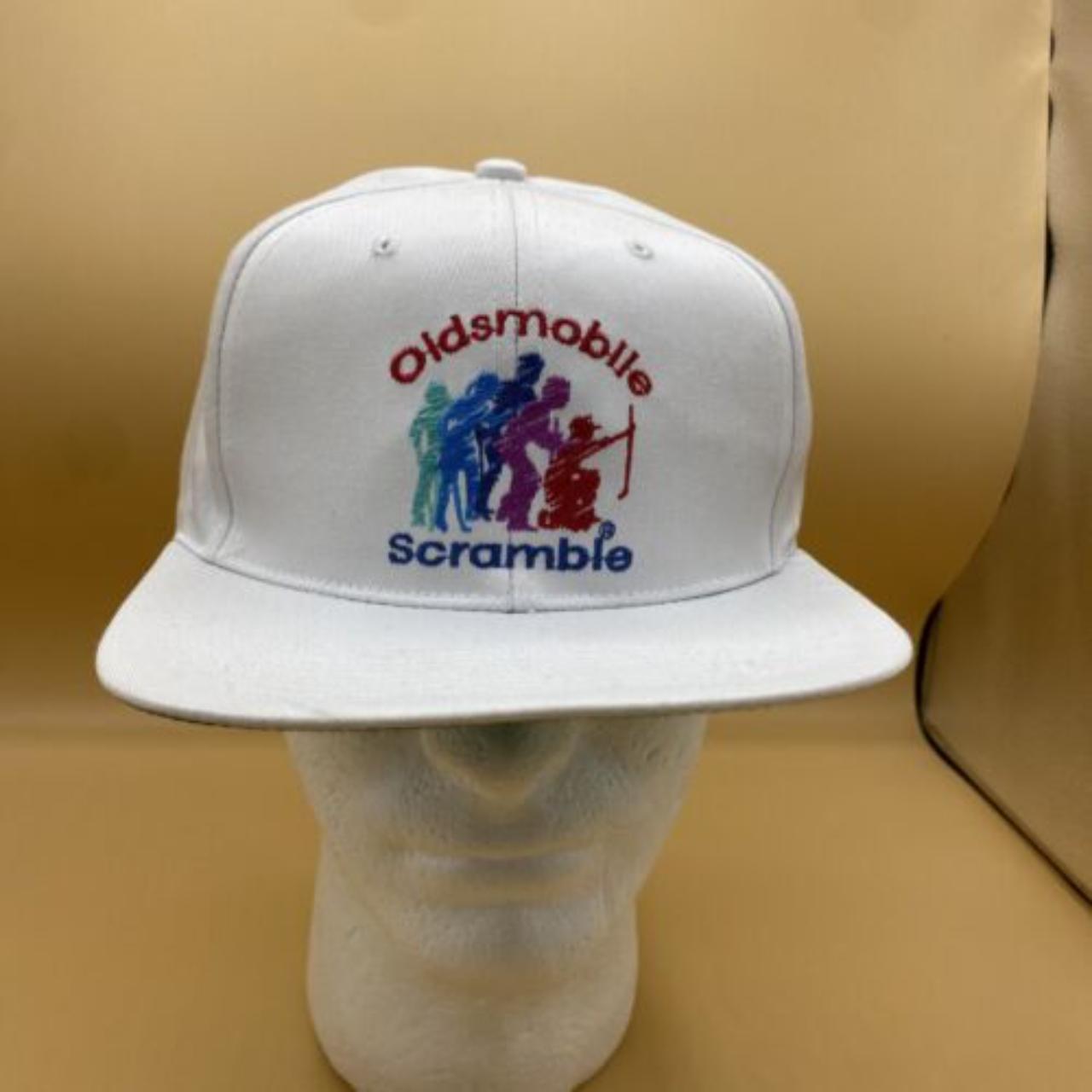 Vintage Oldsmobile Scramble Hat Cap SnapBack White... - Depop