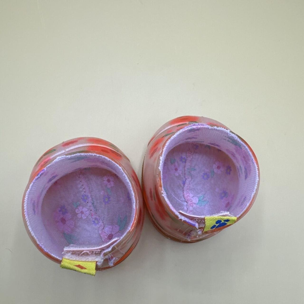 BUILD-A-BEAR BABW PINK FLORAL RAIN BOOTS RUBBER... - Depop