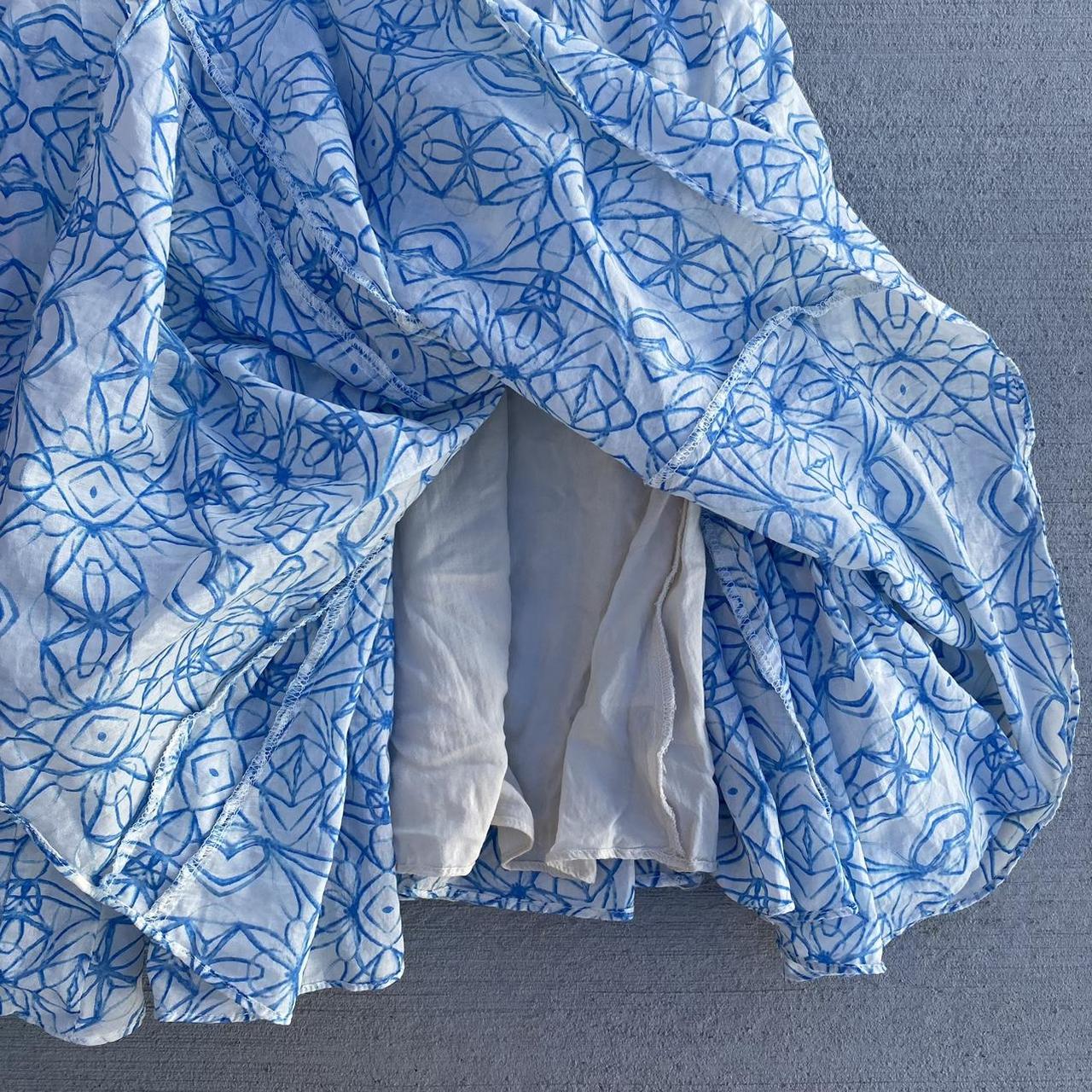 Vintage coquette white and blue flow dress Super... - Depop