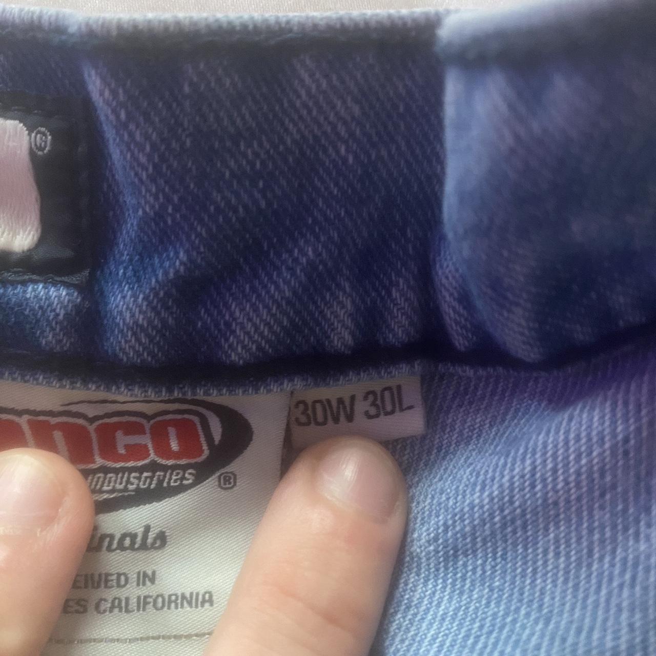 classic 90’s very baggy jncos, patch on the back... - Depop