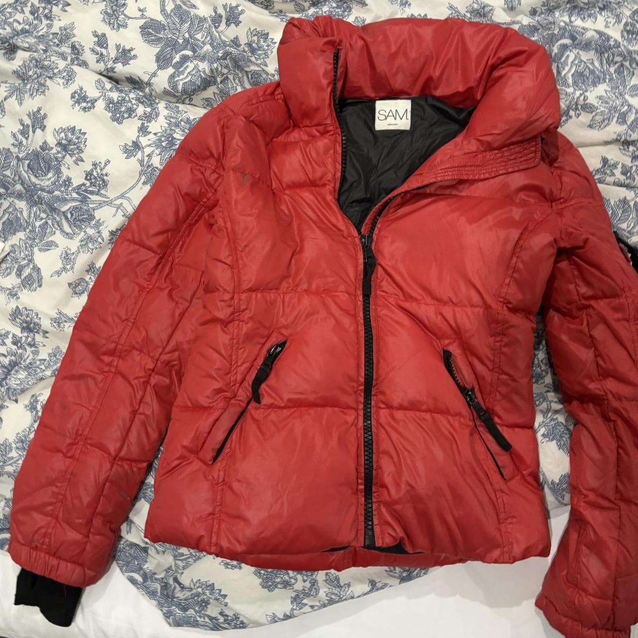 Red Sam puffer jacket 💋♥️🌹 No size tag but fits like... - Depop