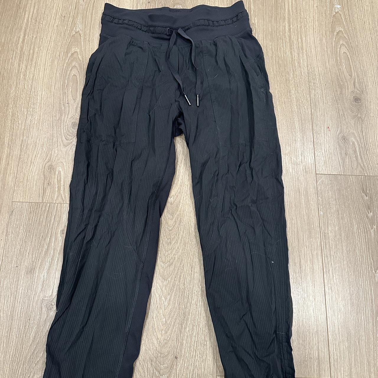 grey cropped lululemon studio pants size 2 for... - Depop