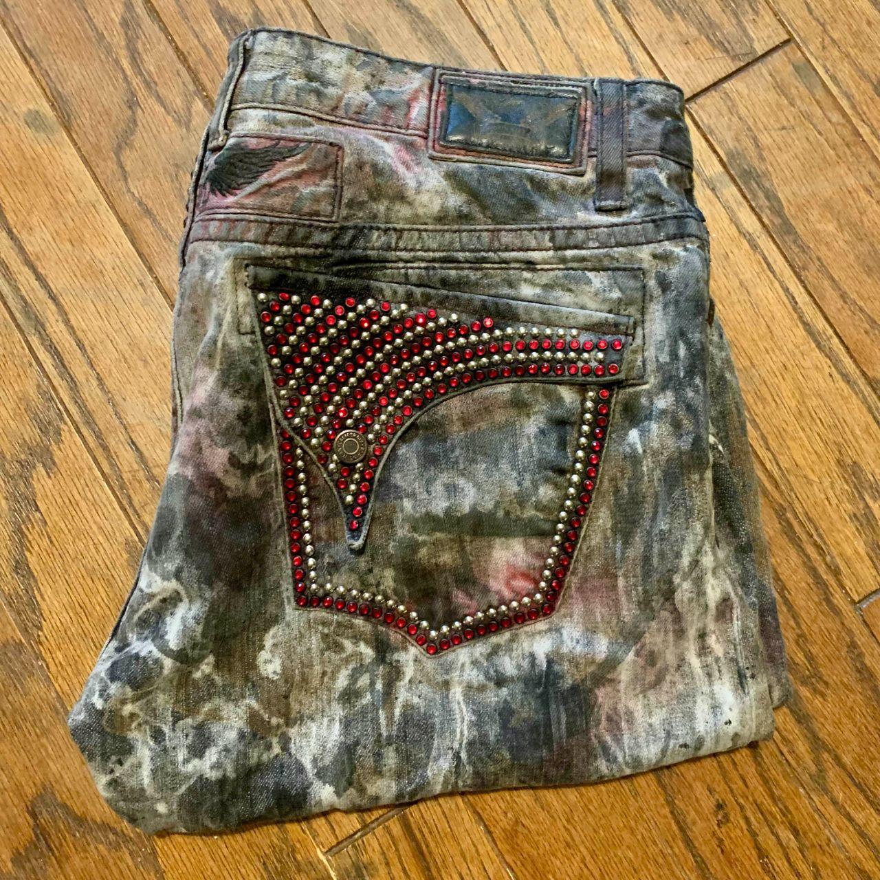 Robins Jean "Baba Red" 38x33 (18.5" across Volcanic... | Depop