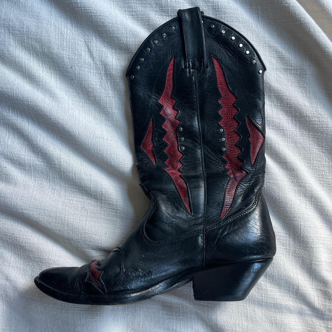 The cutest black and red cowboy boots!! I’m a true... - Depop
