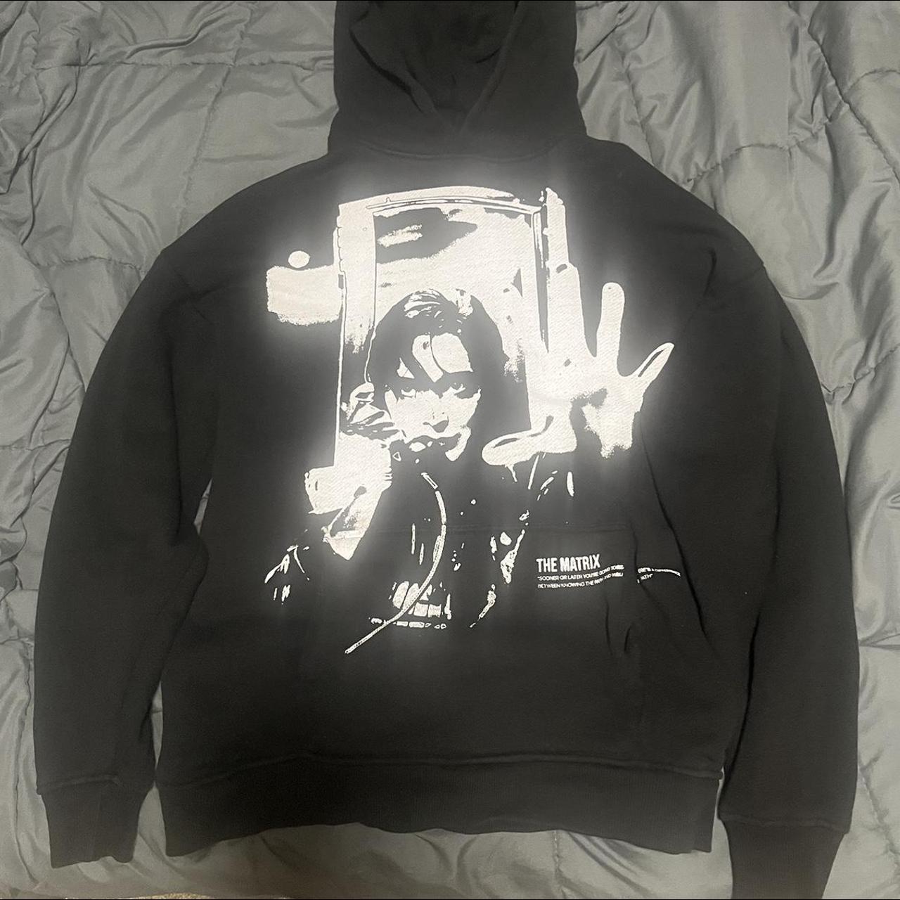 black jaded london x matrix hoodie, sick desgin tiny... - Depop