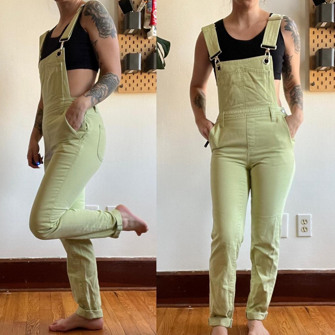 Lime green overalls from Urban Outfitters. They’re... - Depop