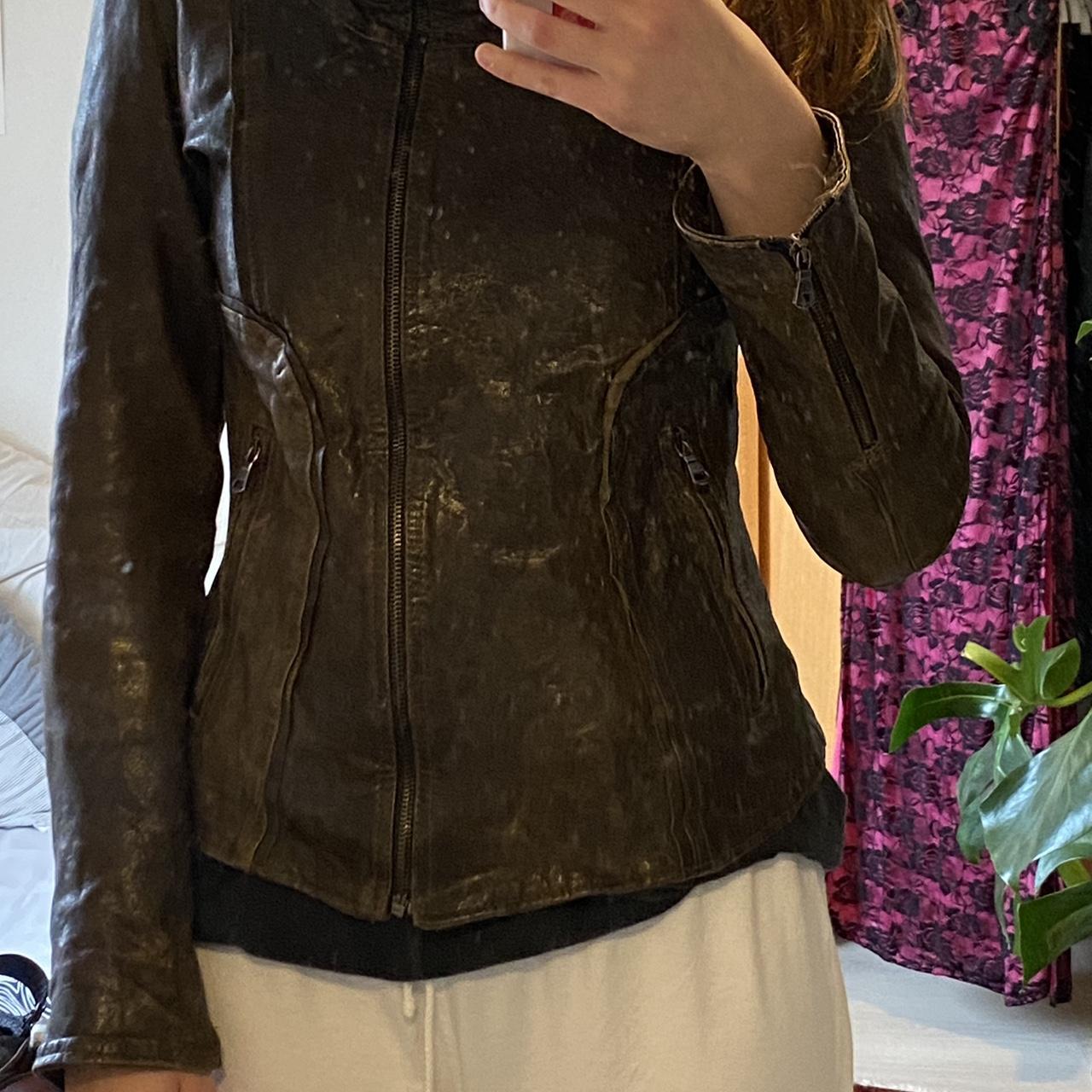 distressed leather jacket. #distressed #leather... - Depop