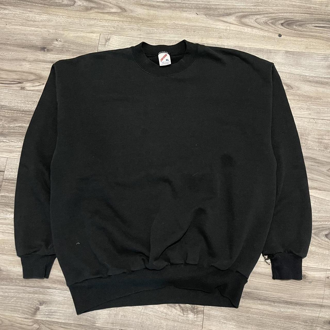 Vintage 90s jerzees blank black crewneck great... - Depop