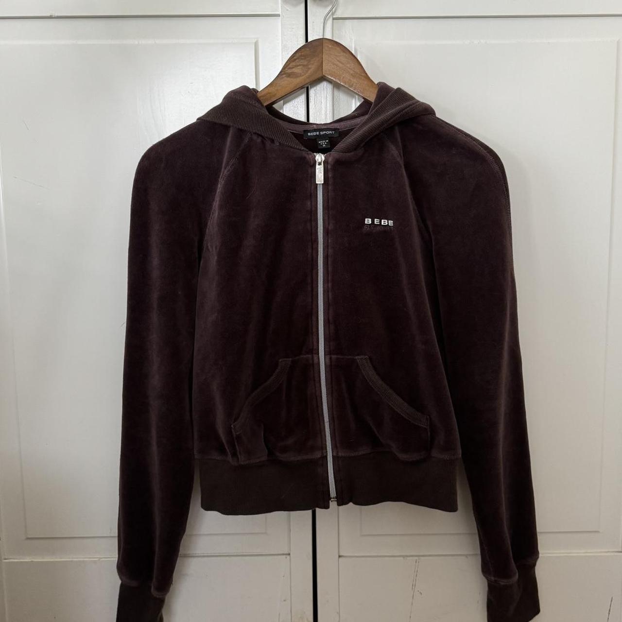 Bebe velour zip up - Depop
