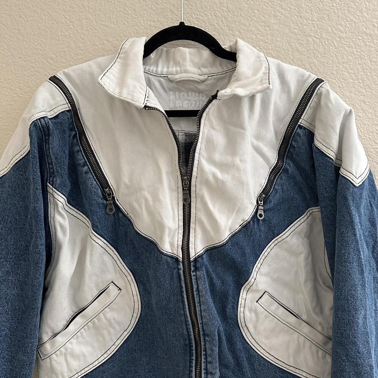 Liquid lagoon Orb Panel Denim Jacket Size large *no... - Depop