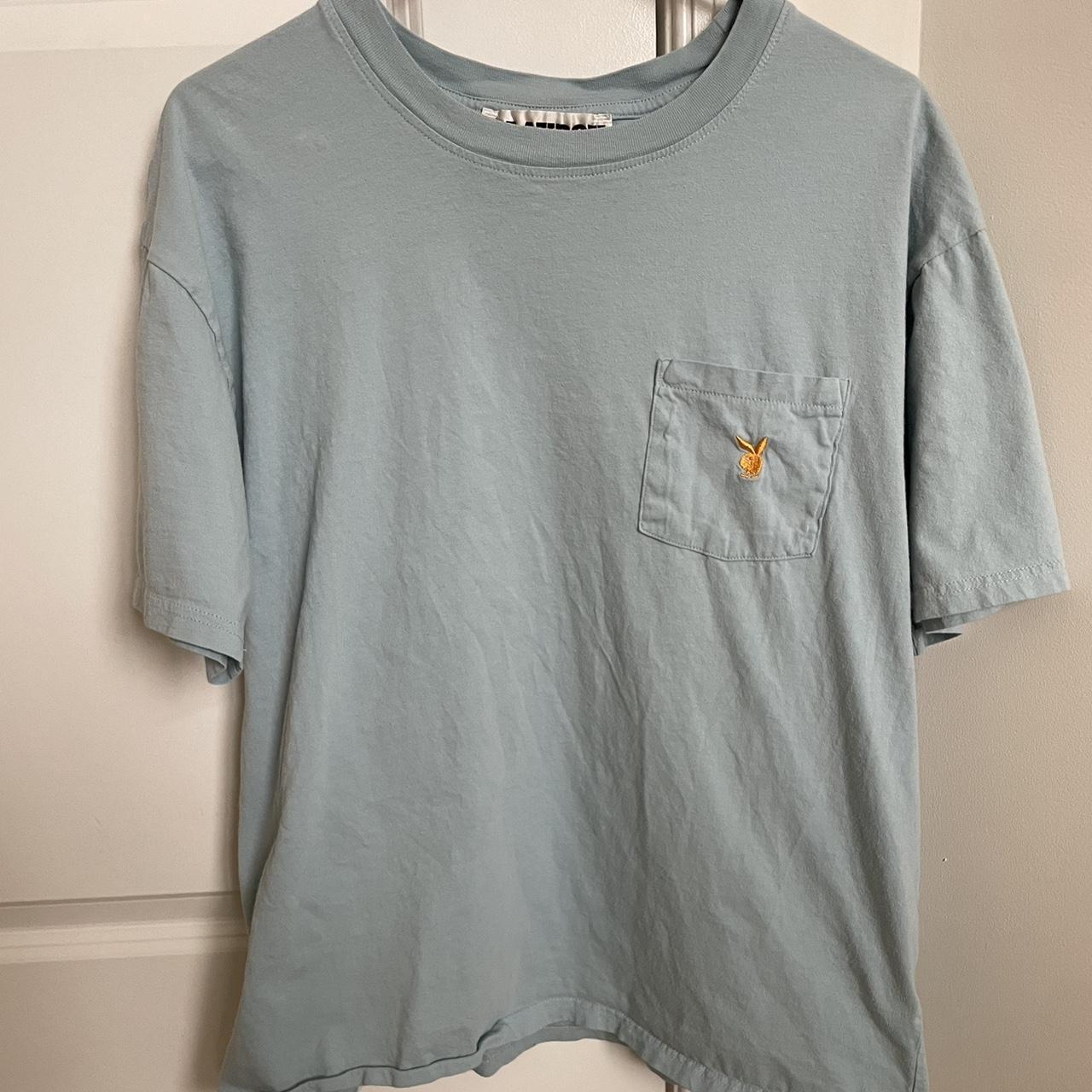 playboy baby blue tee large - Depop