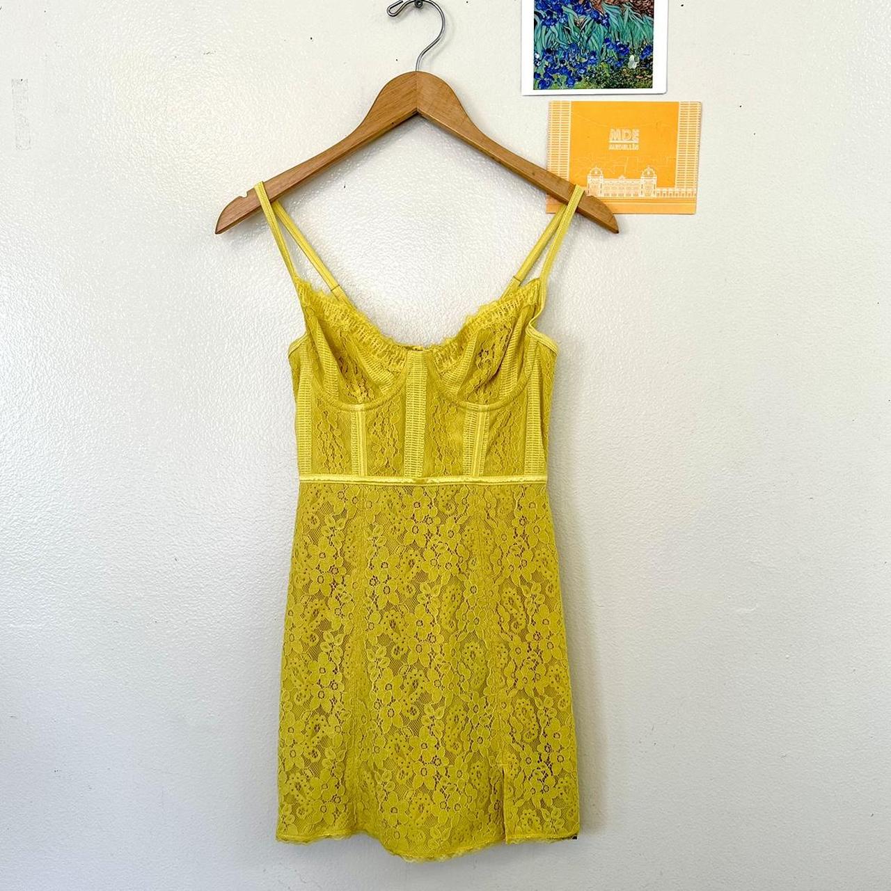 Urban Outfitters Yellow Corset Mini Dress. Size S,... - Depop