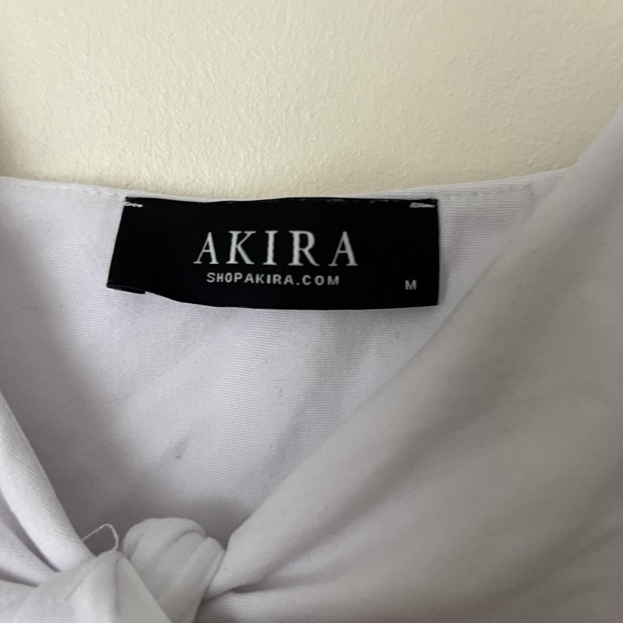 akira white tie front crop top women’s spaghetti... - Depop