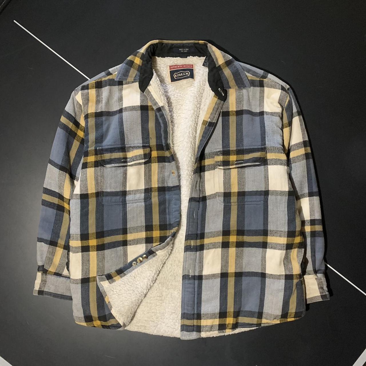 Heavy sherpa lined flannel jacket tagged size:... - Depop
