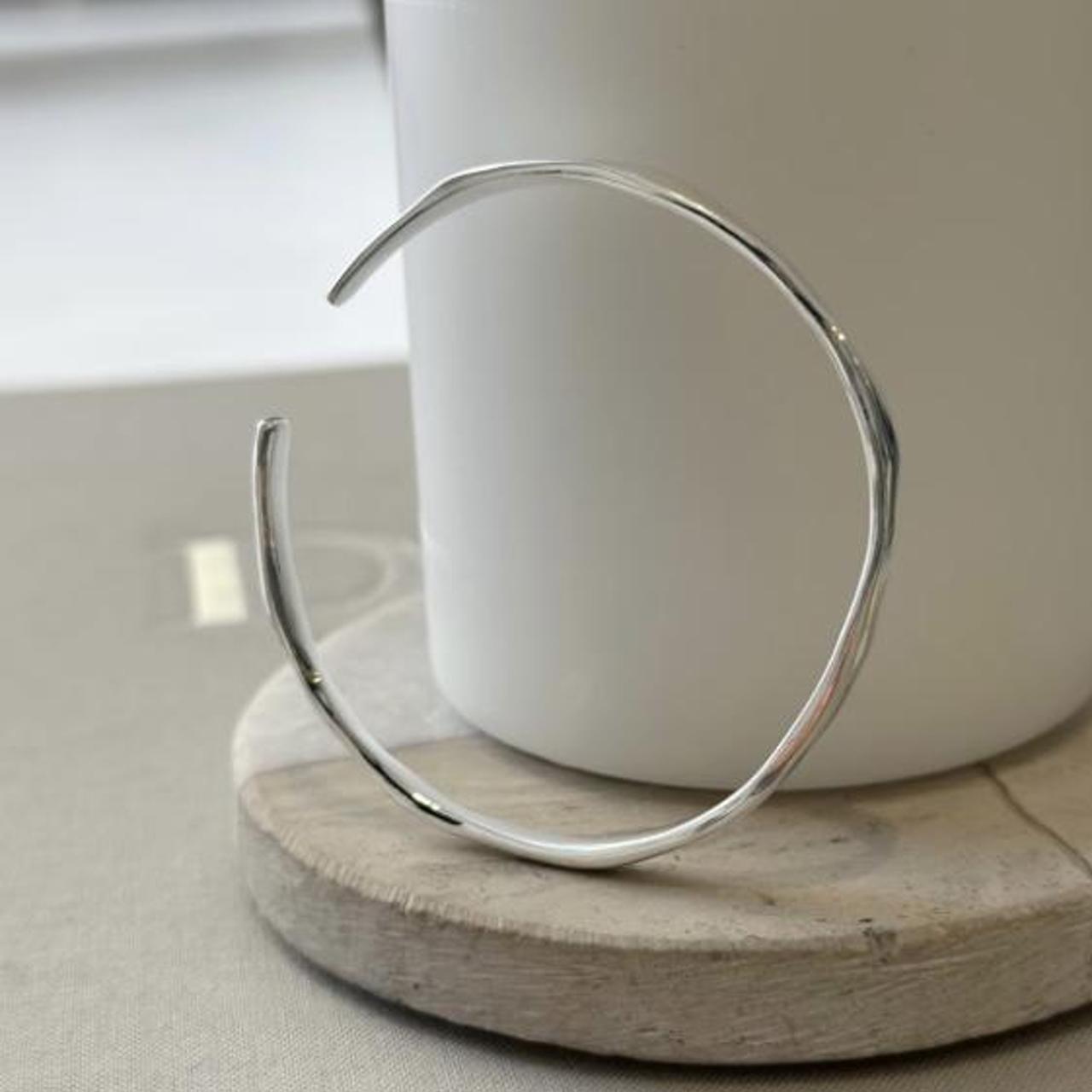 Silver Adjustable Bangle Bracelet, Silver Bangle,... - Depop