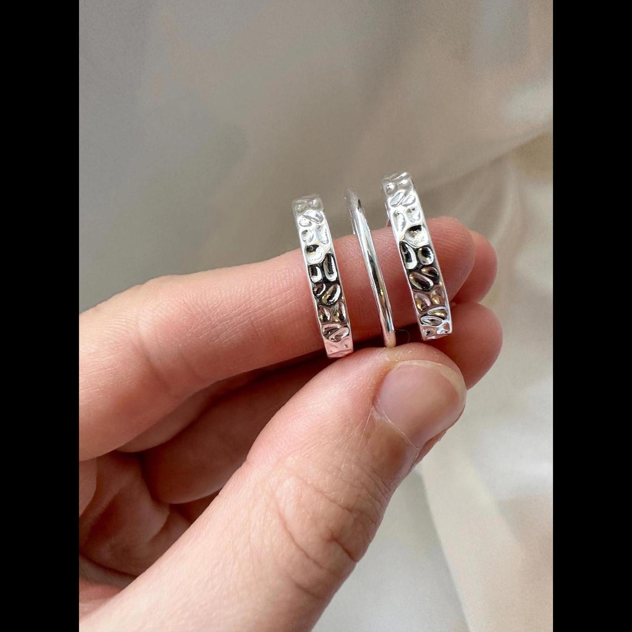 Silver Ring, Silver Stacking Ring, Triple Band... - Depop